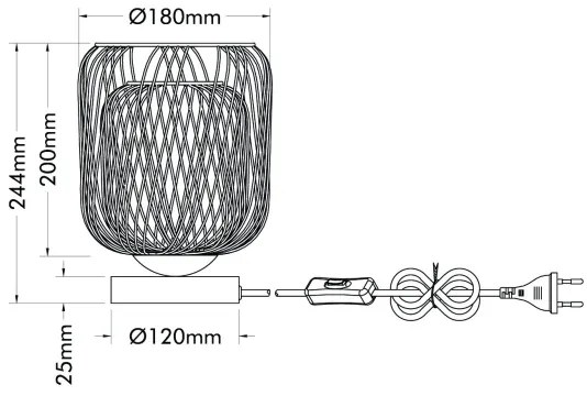 Globo 15965T - Stolní lampa DICHTI 1xE27/40W/230V