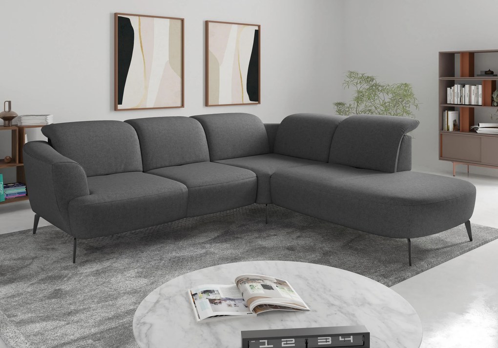 XXXLutz ROHOVÁ SEDAČKA, textil, tmavě šedá Sit & More - Sedací soupravy - 00014401851N