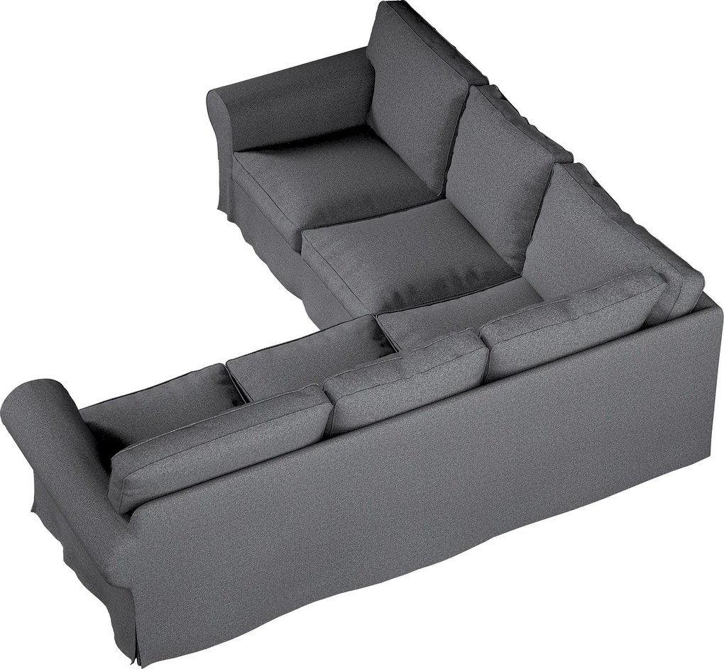Potah na pohovku IKEA  Ektorp rohová barva šedá látka pletený vzor