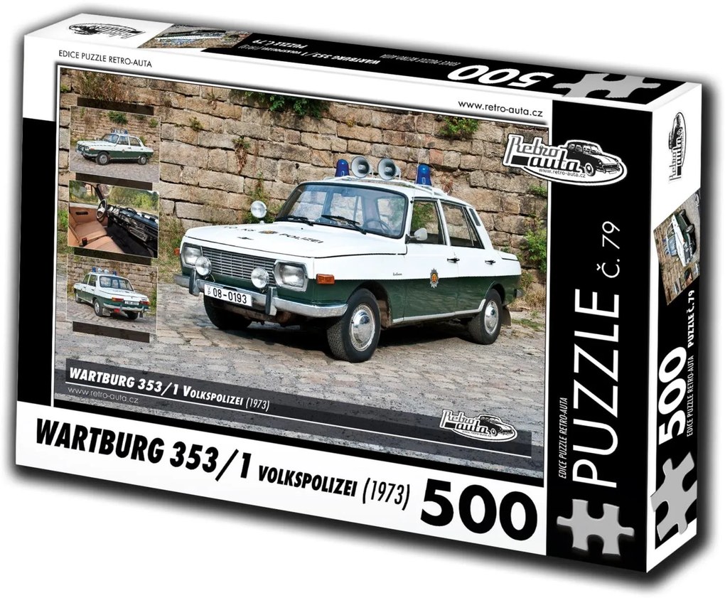 Puzzle retro-auta puzzle č. 79 wartburg 353/1 volkspolizei (1973) 500 dílků