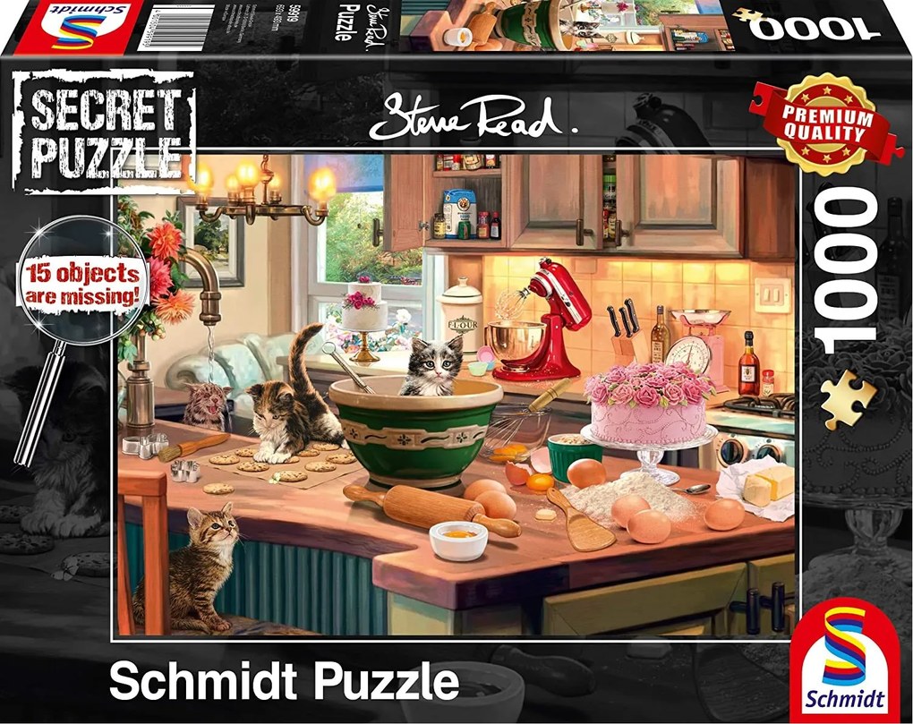 Puzzle schimdt secret puzzle na kuchyňském stole 1000 dílků