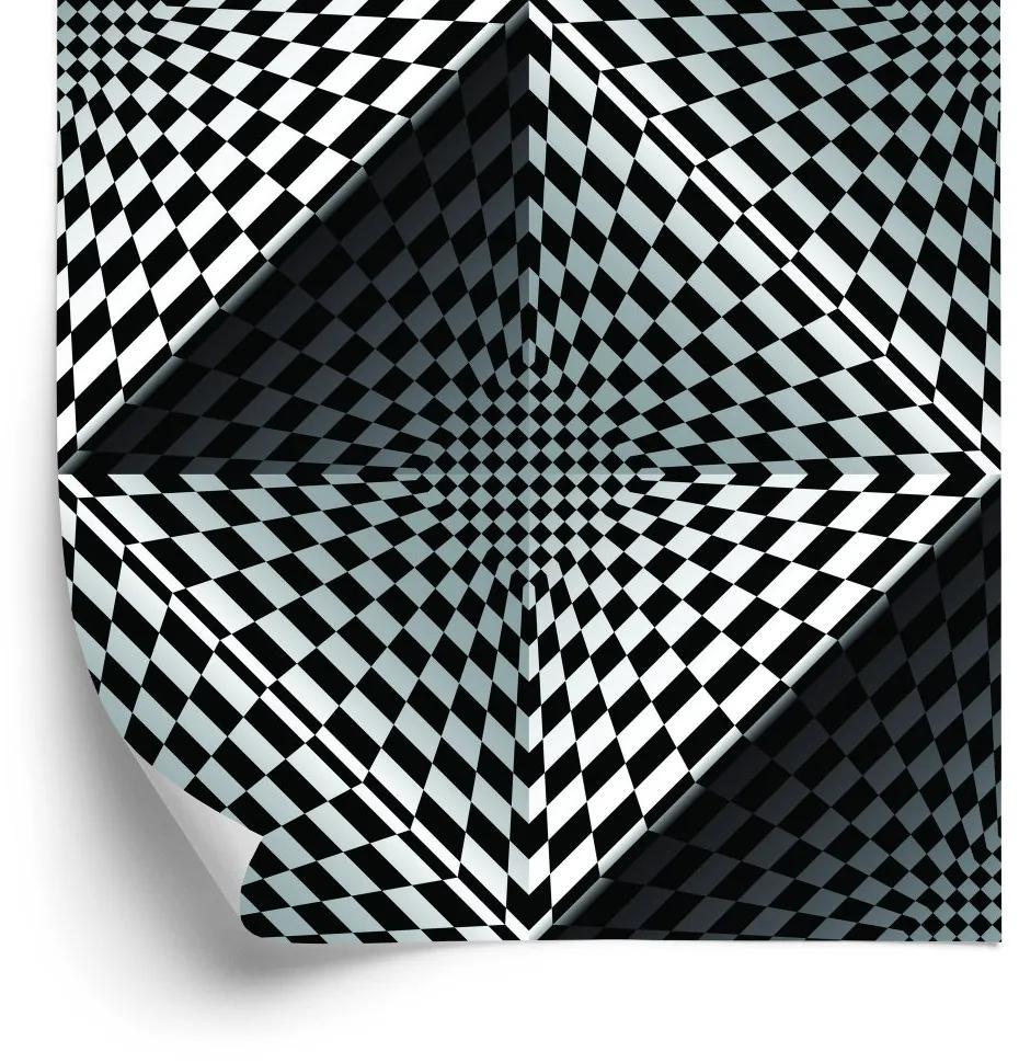 Tapeta Na Zeď Geometrické 3D Hloubkové Čtverce Pro Obývací Pokoj Vliesová tapeta 53x1000