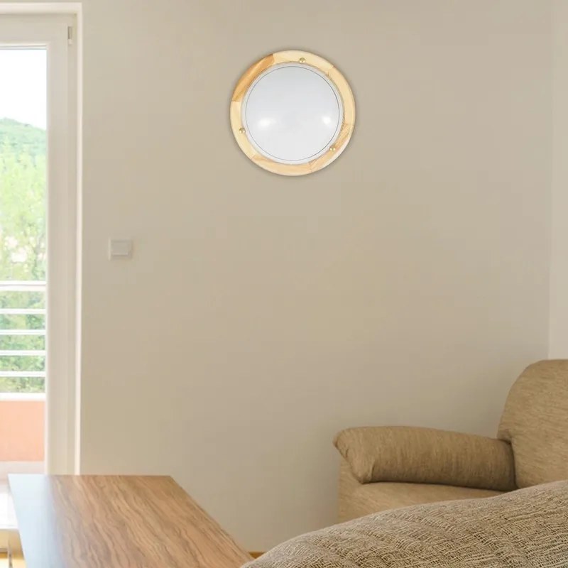 Rabalux UFON stropní dřevěné svítidlo 2x60W/E27/IP20 - světlé dřevo, 38 cm