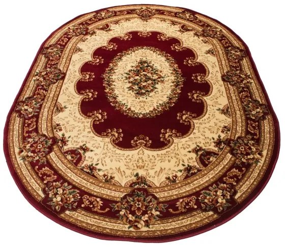 Oválný koberec YESEMEK 5889A červený Rozměr: 140x190 cm