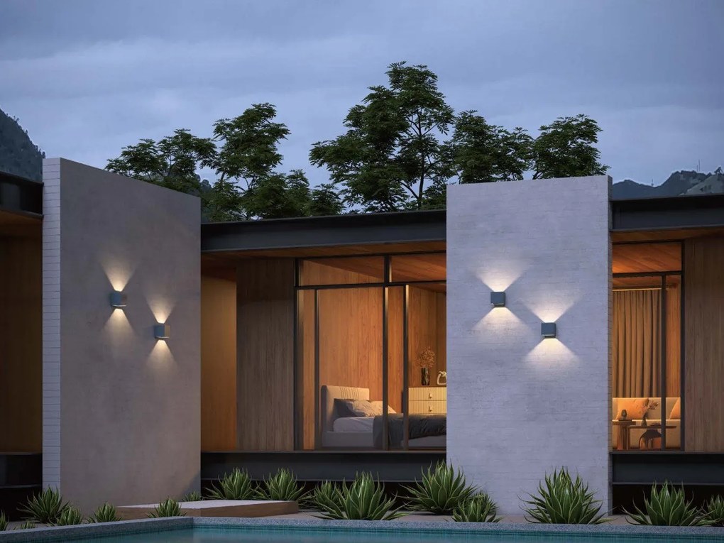 LED2 5132334D LED2 Venkovní nástěnné svítidlo TOMY 2, A DALI/PUSH 2x4,5W 3000K antracit - LED2 Lighting