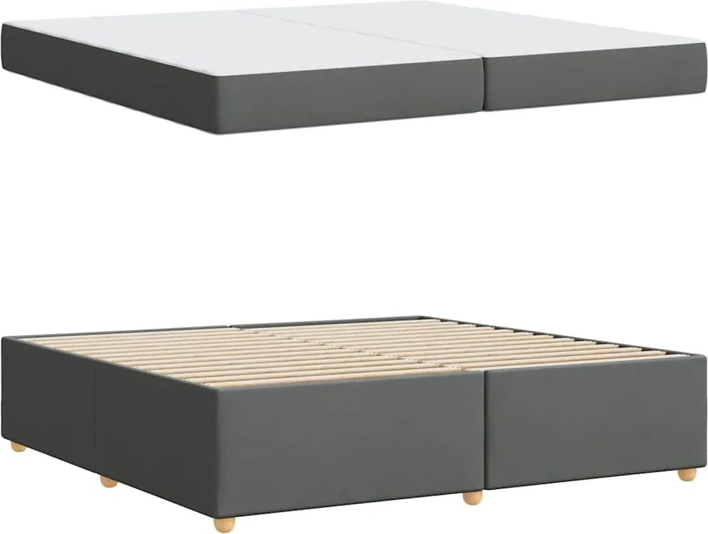 Rám postele s matrací Tmavě šedá 200 x 200 cm textil 3399378
