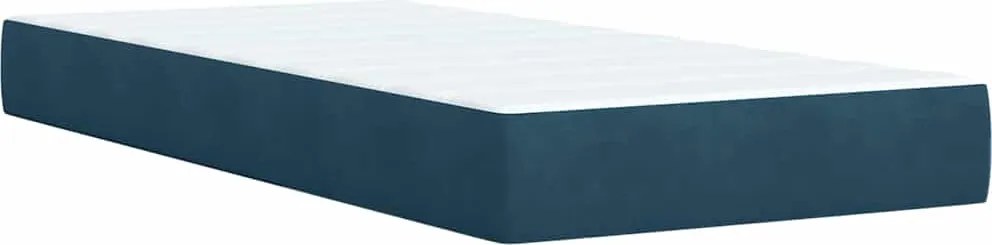 Box spring postel s matrací modrá 80 x 200 cm samet 3287606