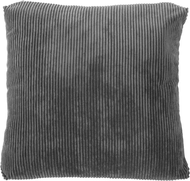 Tmavě šedý dekorativní polštář Tiseco Home Studio Ribbed, 60 x 60 cm