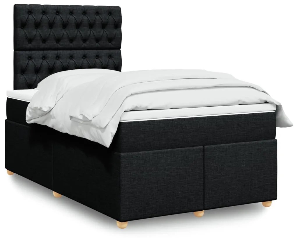 Box spring postel s matrací černá 120x190 cm textil 3291228