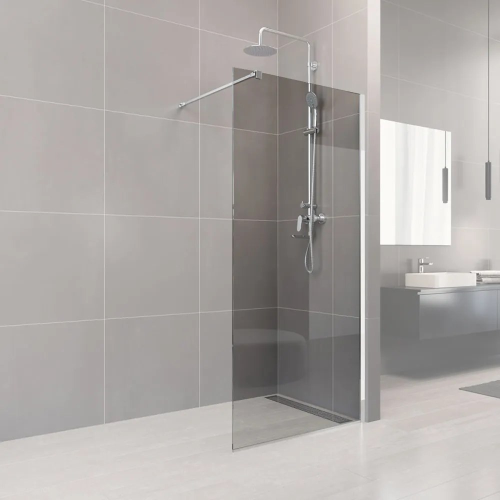 Mereo Mereo, Sprchová stěna WALK IN, Novea, chrom ALU, sklo Čiré, CK10606S