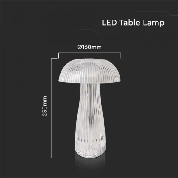 LED Stmívatelná dobíjecí stolní lampa LED/1W/5V 3000-6000K 1800 mAh čirá