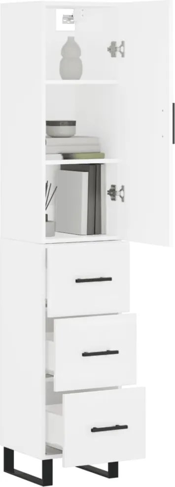 Skříň highboard bílá 34,5 x 34 x 180 cm kompozitní dřevo 3198873