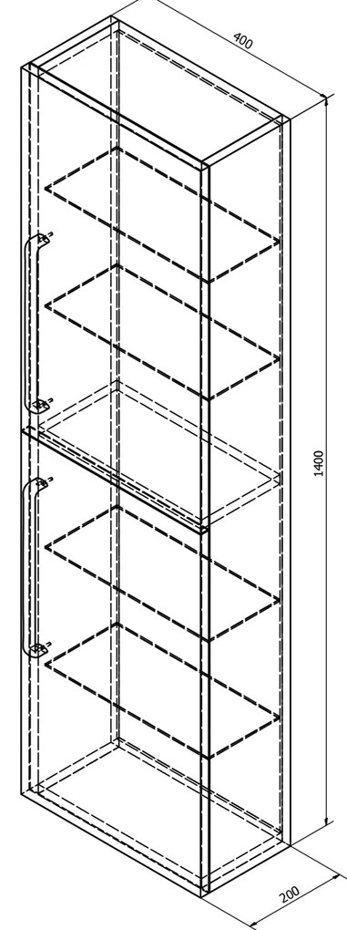 SAPHO THEIA skříňka vysoká 40x138x20cm, 2x dvířka, levá/pravá, bílá, TH400-3030