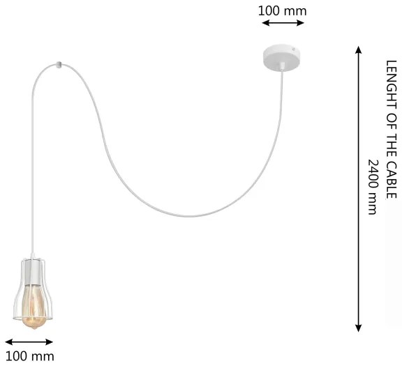 Lustr na lanku TUBE LONG 1xE27/15W/230V bílá