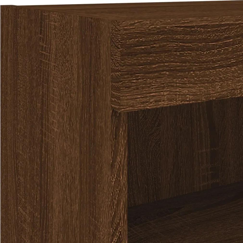 vidaXL 5dílná obývací stěna s LED kompozitní dřevo [3216724] Barva: hnědý dub