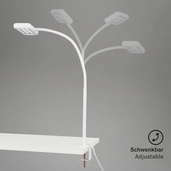 Brilo - LED Flexibilní stolní lampa s klipem TRASNA LED/7,5W/230V bílá