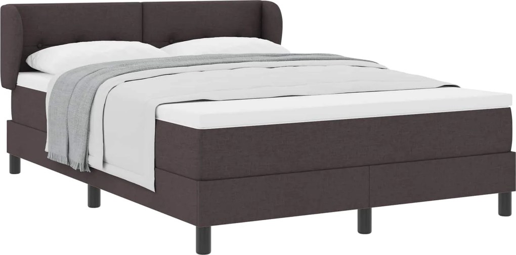 Postel s boxspringem s čelo Tmavě hnědá 160 x 200 cm textil 3340034