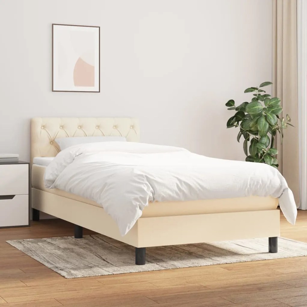Box spring postel s matrací krémová 80 x 200 cm textil 3140254