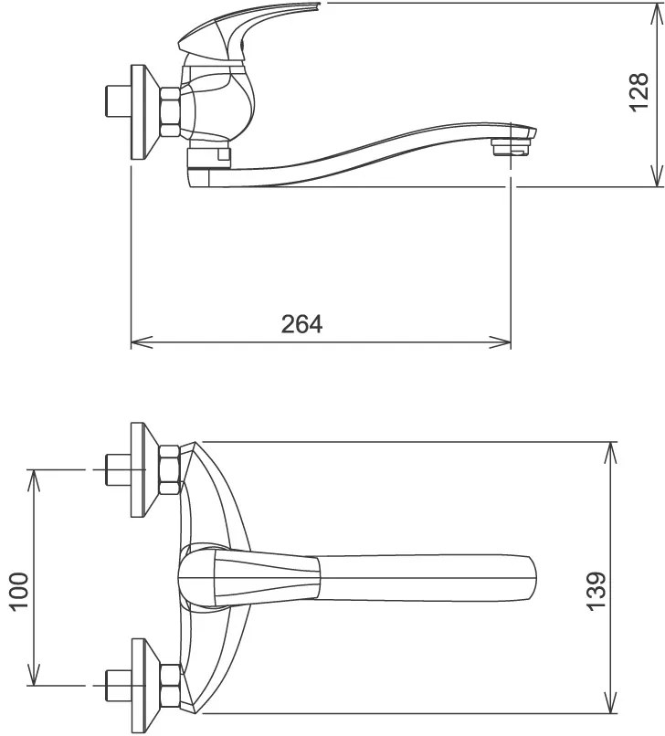 Novaservis Metalia 57 Dřezová umyvadlová baterie 100 mm, chrom, 57074,0