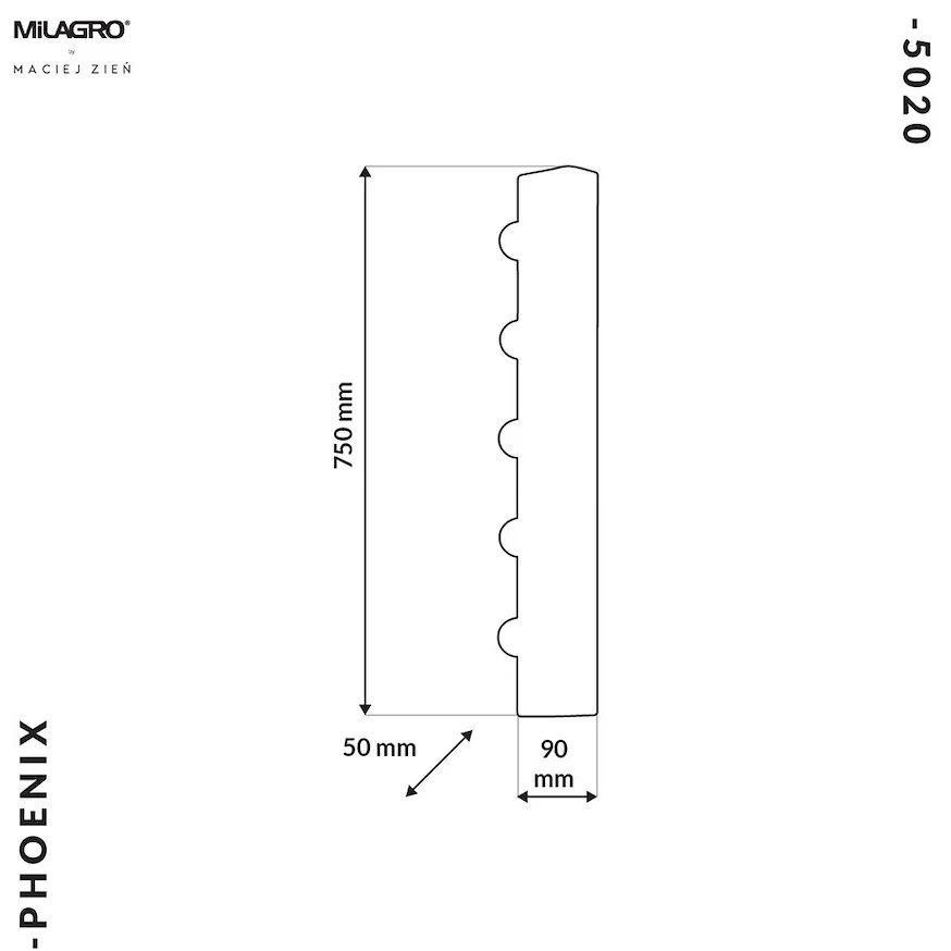 Nástěnné svítidlo Phoenix, černé tělo svítidla