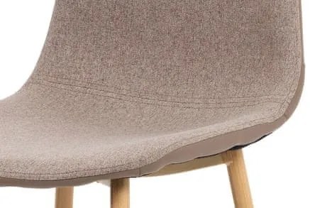 Autronic Moderní jídelní židle Jídelní židle, cappuccino látka-ekokůže, kov dub (CT-391 CAP2)