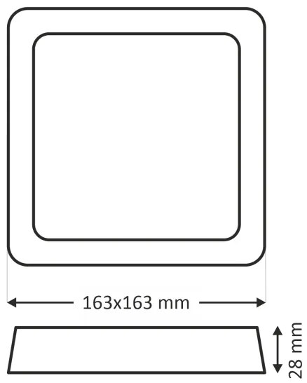 LED Stropní svítidlo LED/12W/230V 2700K 16,3x16,3 cm bílá
