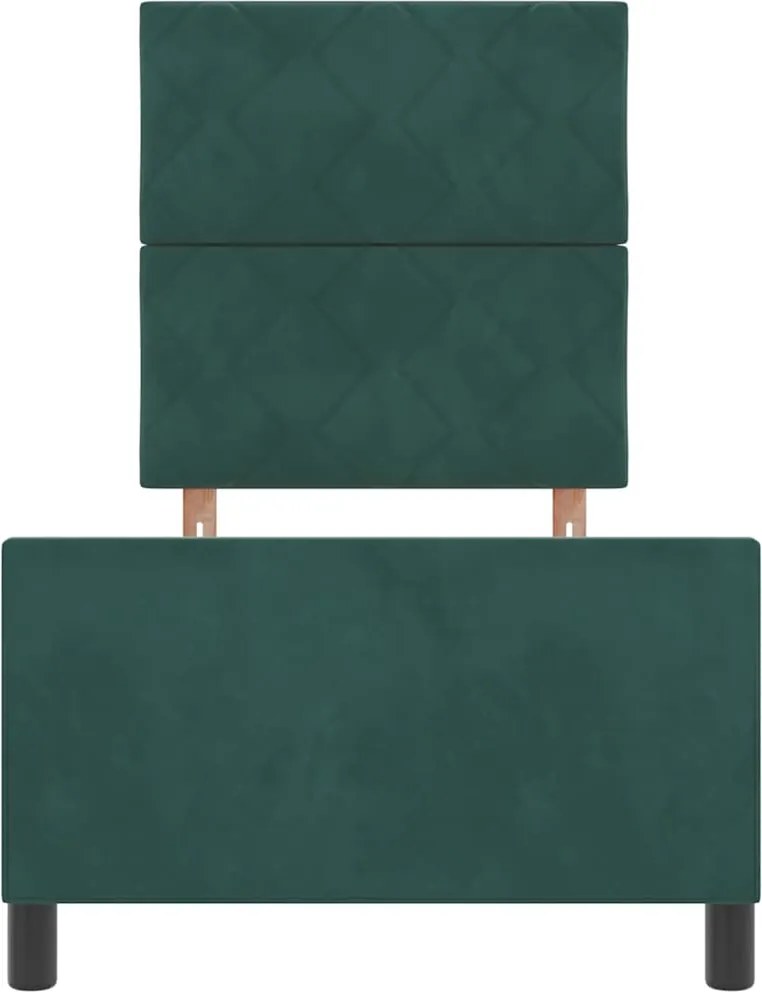 Postel s boxspringem s čelo Tmavě zelená 80 x 200 cm samet 3344972