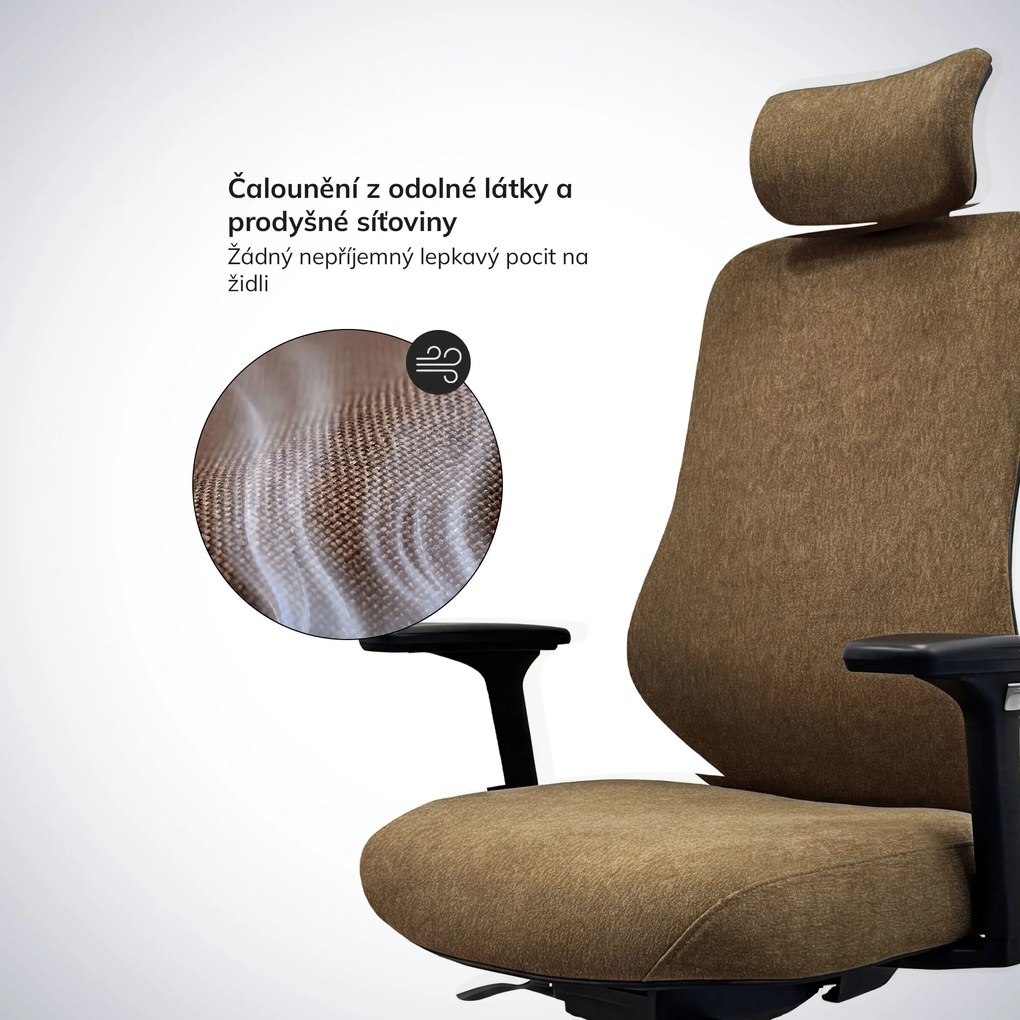 Ergonomická kancelářská židle hnědá AXIS