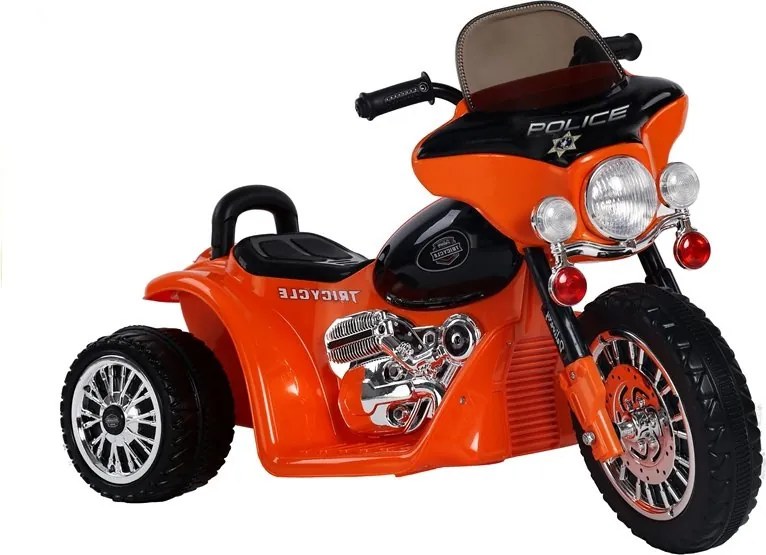 LEAN CARS Elektrická motorka pro děti JT568, tříkolová, LED, oranžová