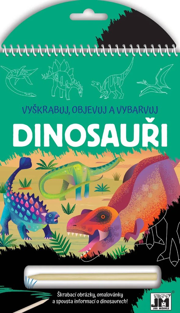 JIRI MODELS Vyškrabuj, objevuj, vybarvuj Dinosauři kreativní sešit 7
