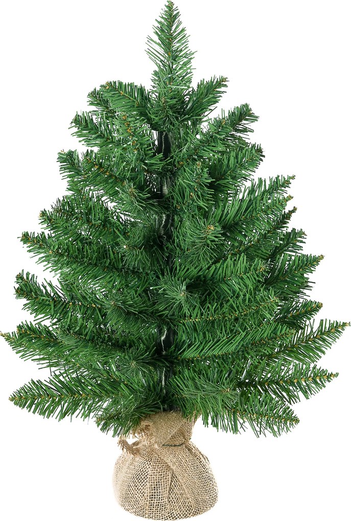 Aosom Mini vánoční stromek s umělým sněhem, vysoký 60 cm, s betonovým stojanem, vícebarevný