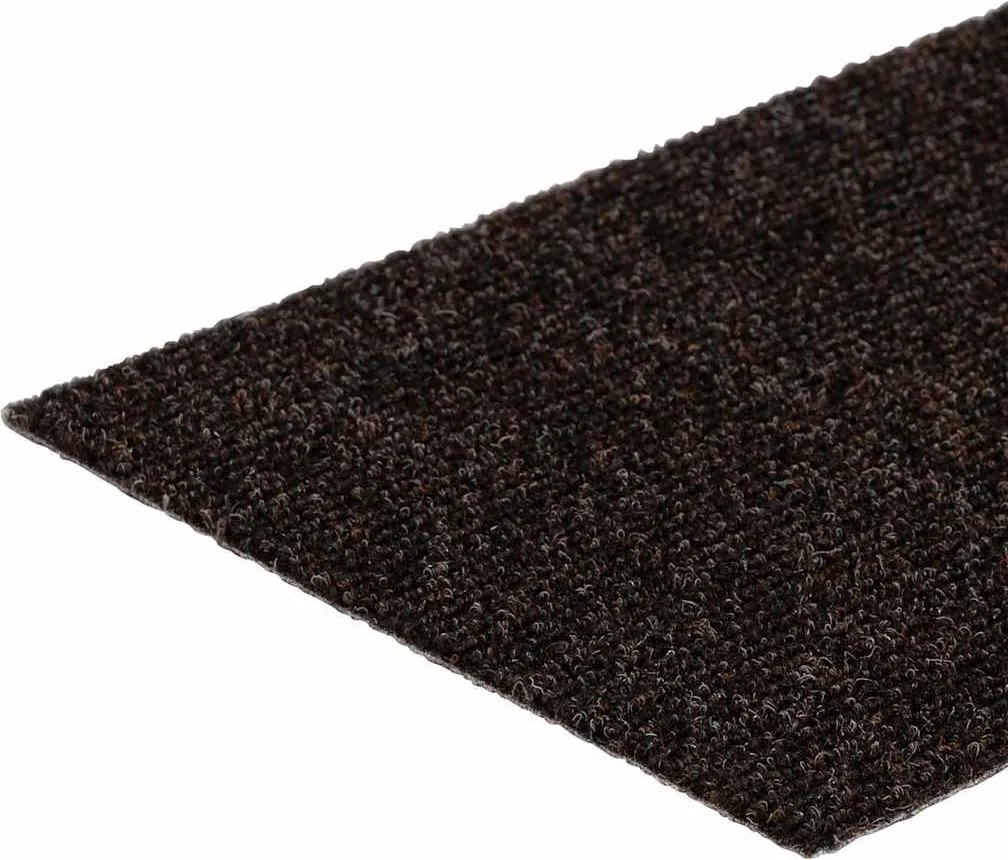 Schodové rohože samolepicí 15 ks 76 x 20 cm tmavě hnědé obdélníkové 326931