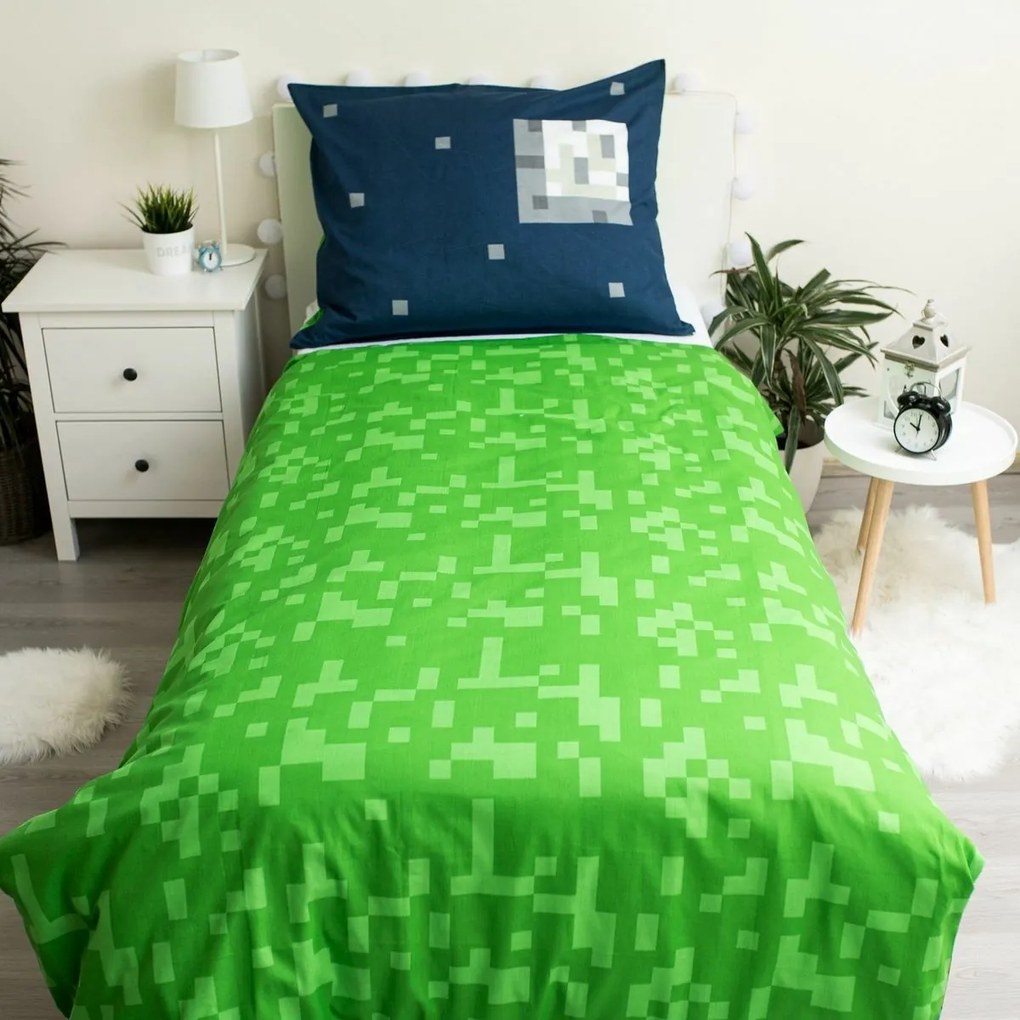 Jerry Fabrics Bavlněné povlečení Minecraft Sssleep Tight, 140 x 200 cm, 70 x 90 cm