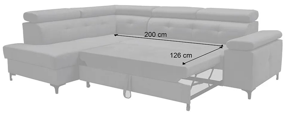 Sedací souprava BERIAMO | 203x274 | rozkládací + úložný prostor  | LEVÁ | VÝBĚR TKANIN