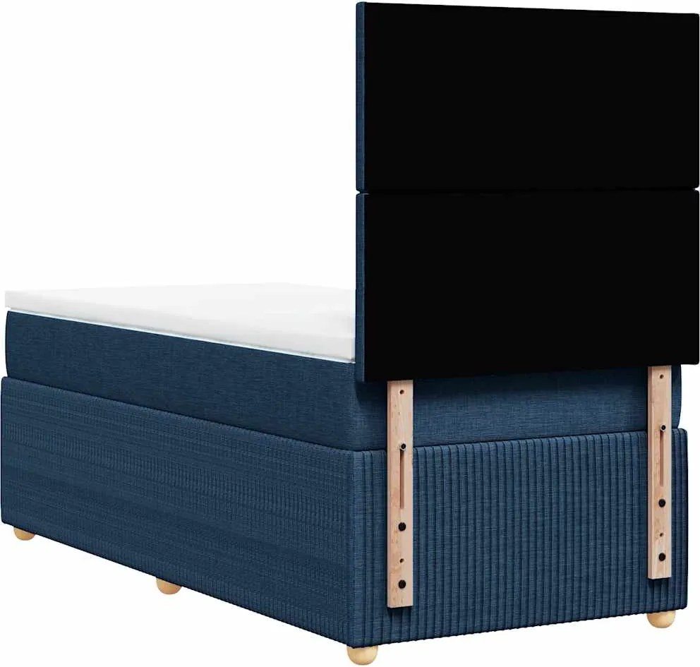 Box spring postel s matrací modrá 80x200 cm textil 3291882