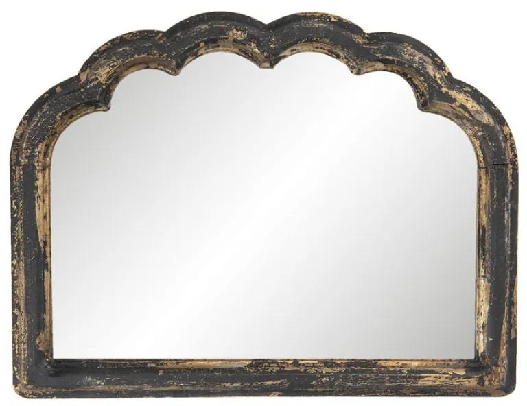Vintage dřevěné zrcadlo Black gold – 66x4x51 cm