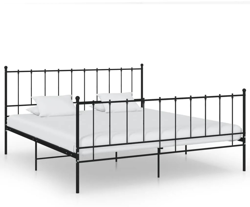 Rám postele černý kov 180 x 200 cm - Default Title