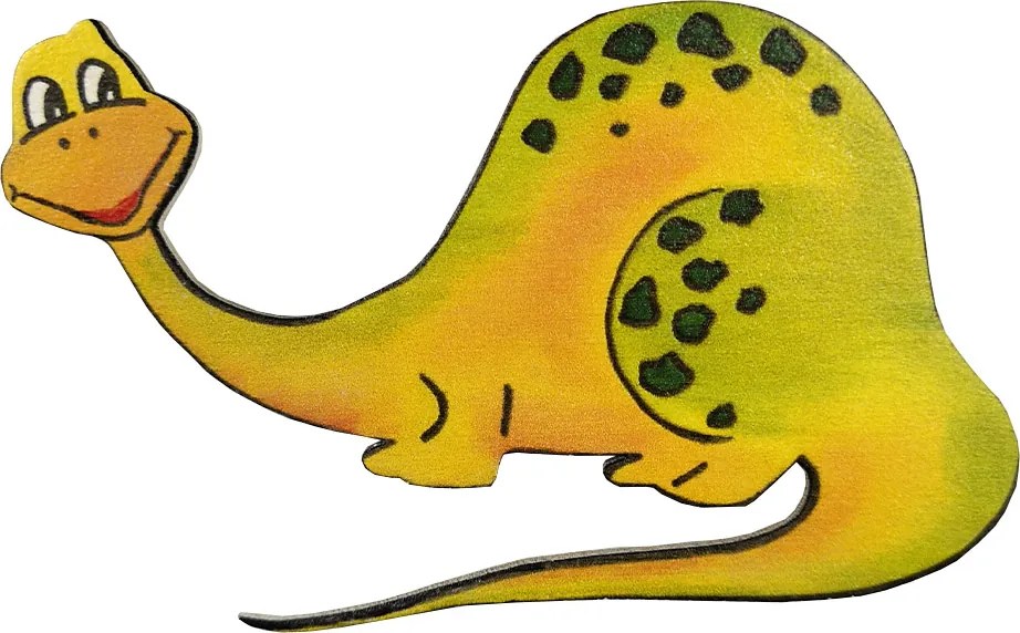 AMADEA Dřevěný magnet dinosaurus, 12 cm