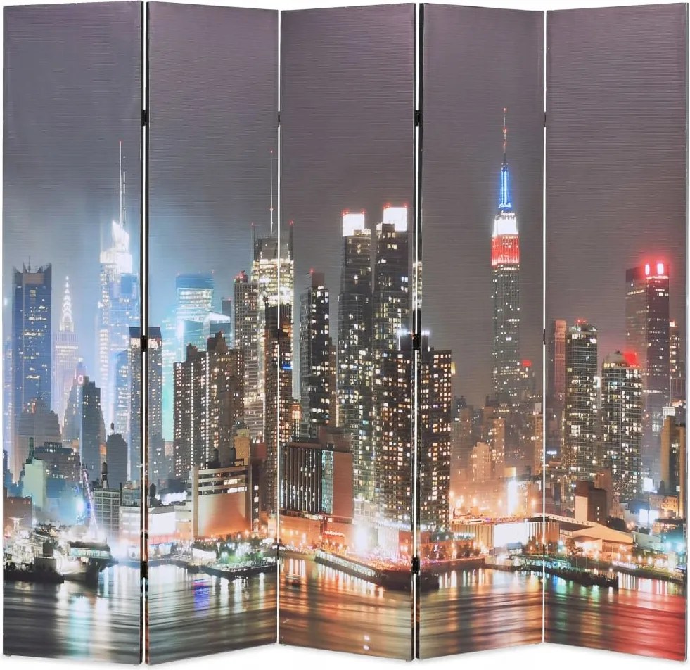 Fionshop 262995560 Skládací paraván 200 x 170 cm New York by Night