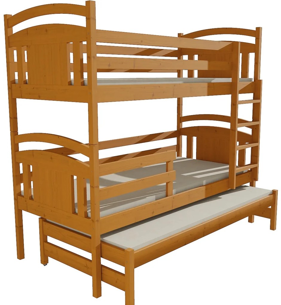 Patrová postel s výsuvnou přistýlkou PPV 006 90 x 190 cm - olše