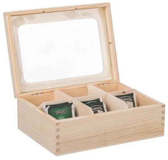Dřevěná krabička s plexisklem 20 | 6 přihrádek