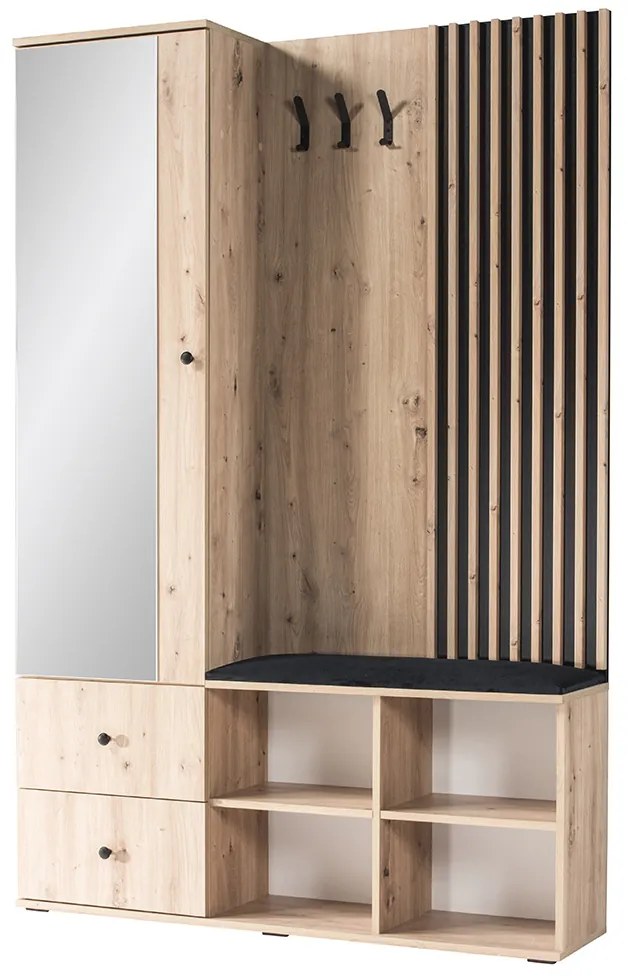 Předsíňová stěna CALI se zrcadlem + skříň C-1 | artisan