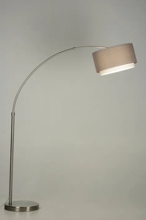 Stojací designová oblouková lampa Soffito Taupe