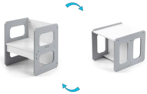 Dětský stůl Stella 3v1 šedý s židlí
