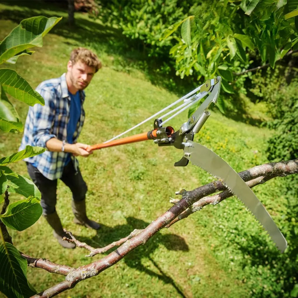 Teleskopická pilka s nůžkami MOREL, 2,6m, oranžová Gardebruk