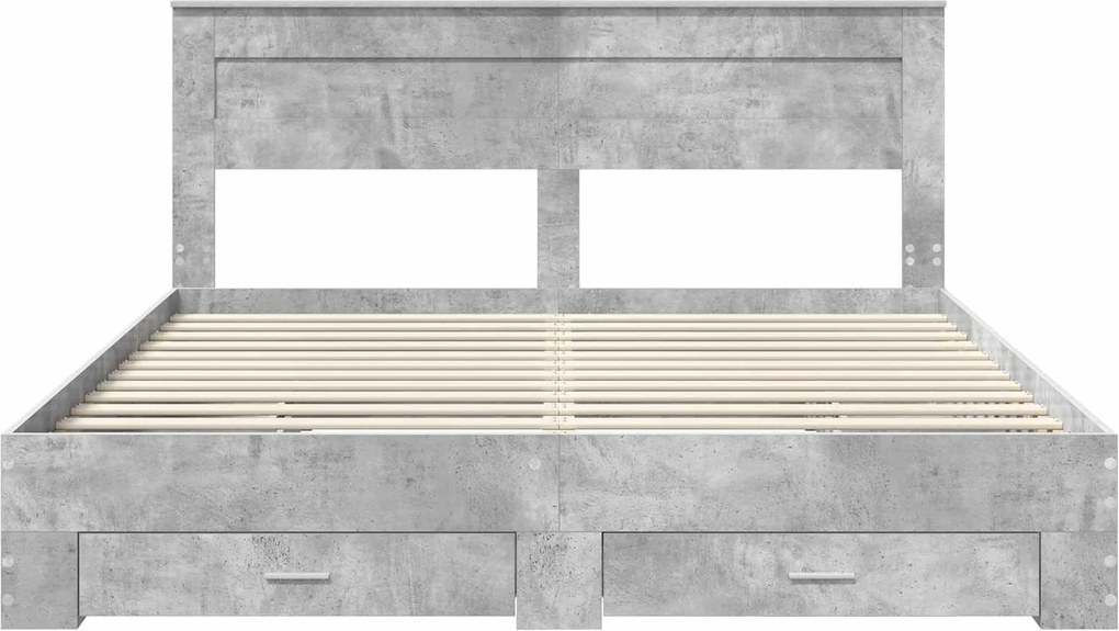 Rám postele s čelo Betonově šedá 200 x 200 cm Kompozitní dřevo 3409955