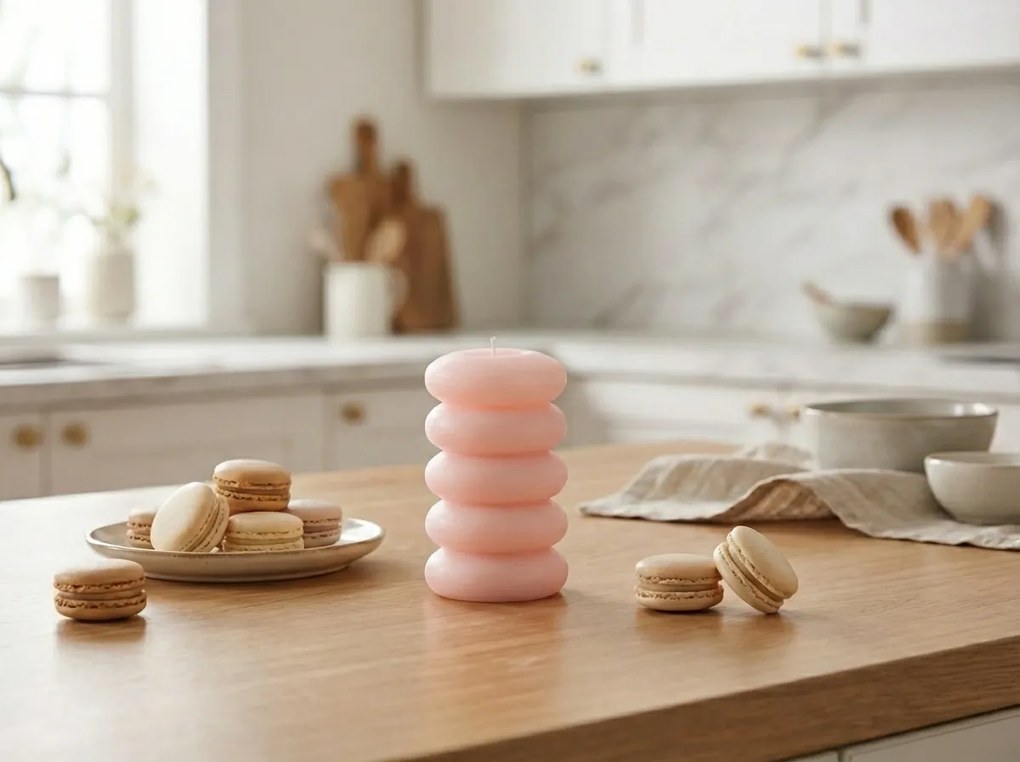 Sloupová svíčka MACARON 11,5 cm růžová
