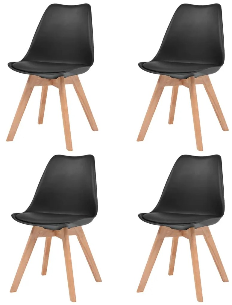 244788 vidaXL Jídelní židle 4 ks černé umělá kůže