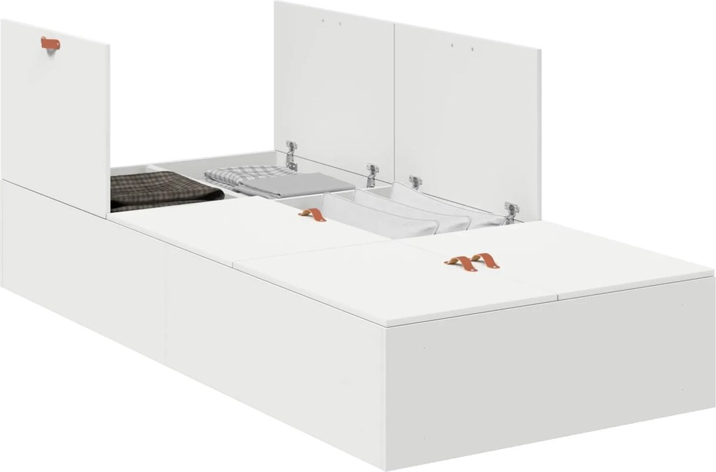 Rám postele s úložným prostorem s úložištěm Bílá 80 x 200 cm 3335333