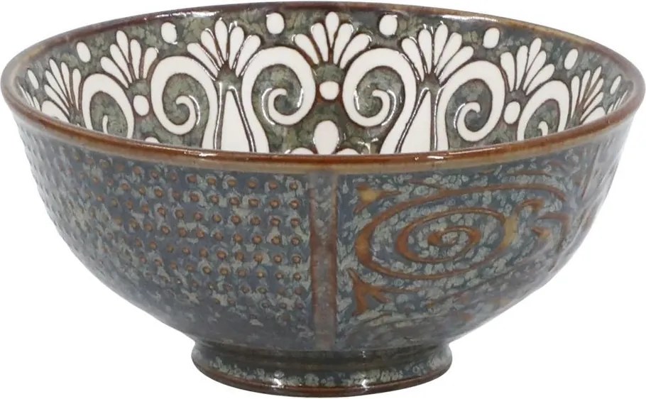 Opálová porcelánová miska s květy uvnitř Arés - Ø 12*5,5 cm / 300 ml